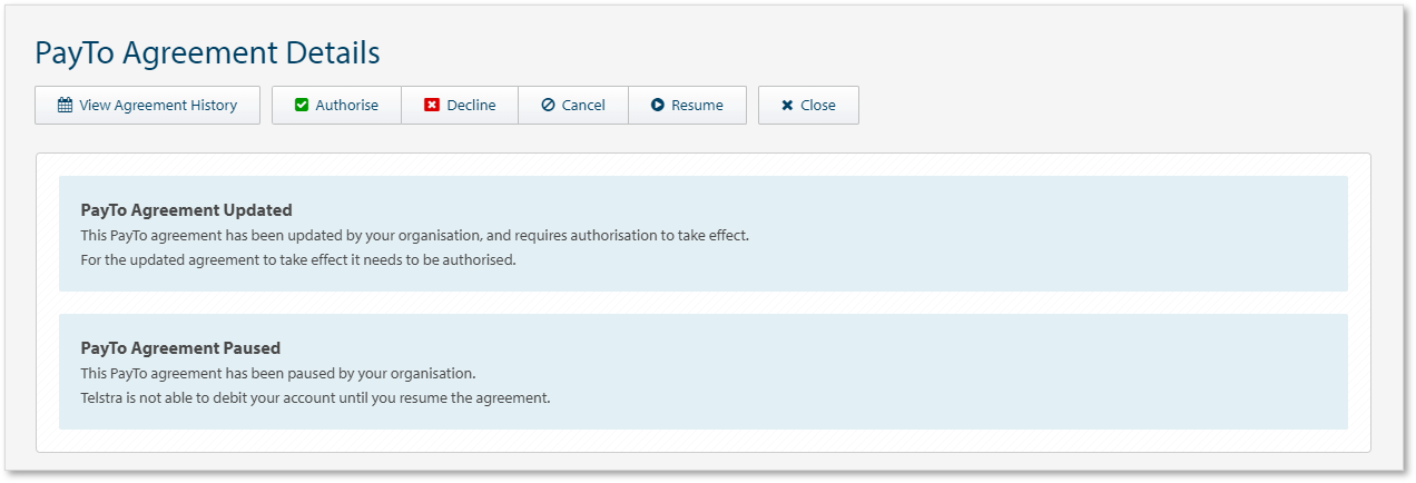 PayTo Agreements Statuses – ANZ Digital Services Help