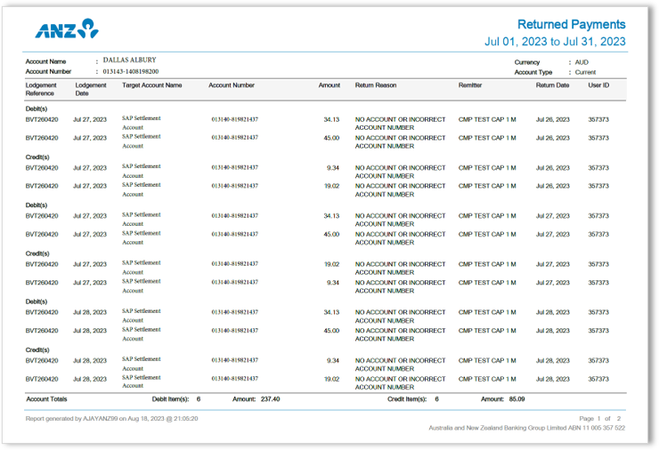 Report Types – ANZ Digital Services Help