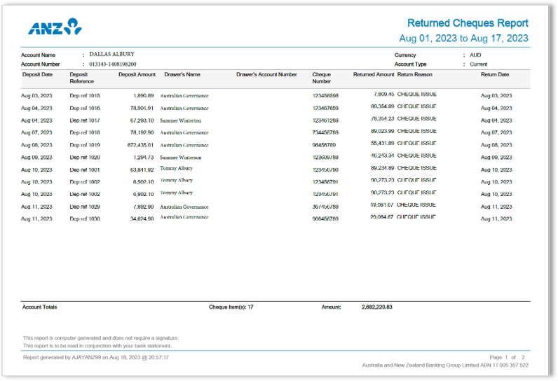 Report Types – ANZ Digital Services Help