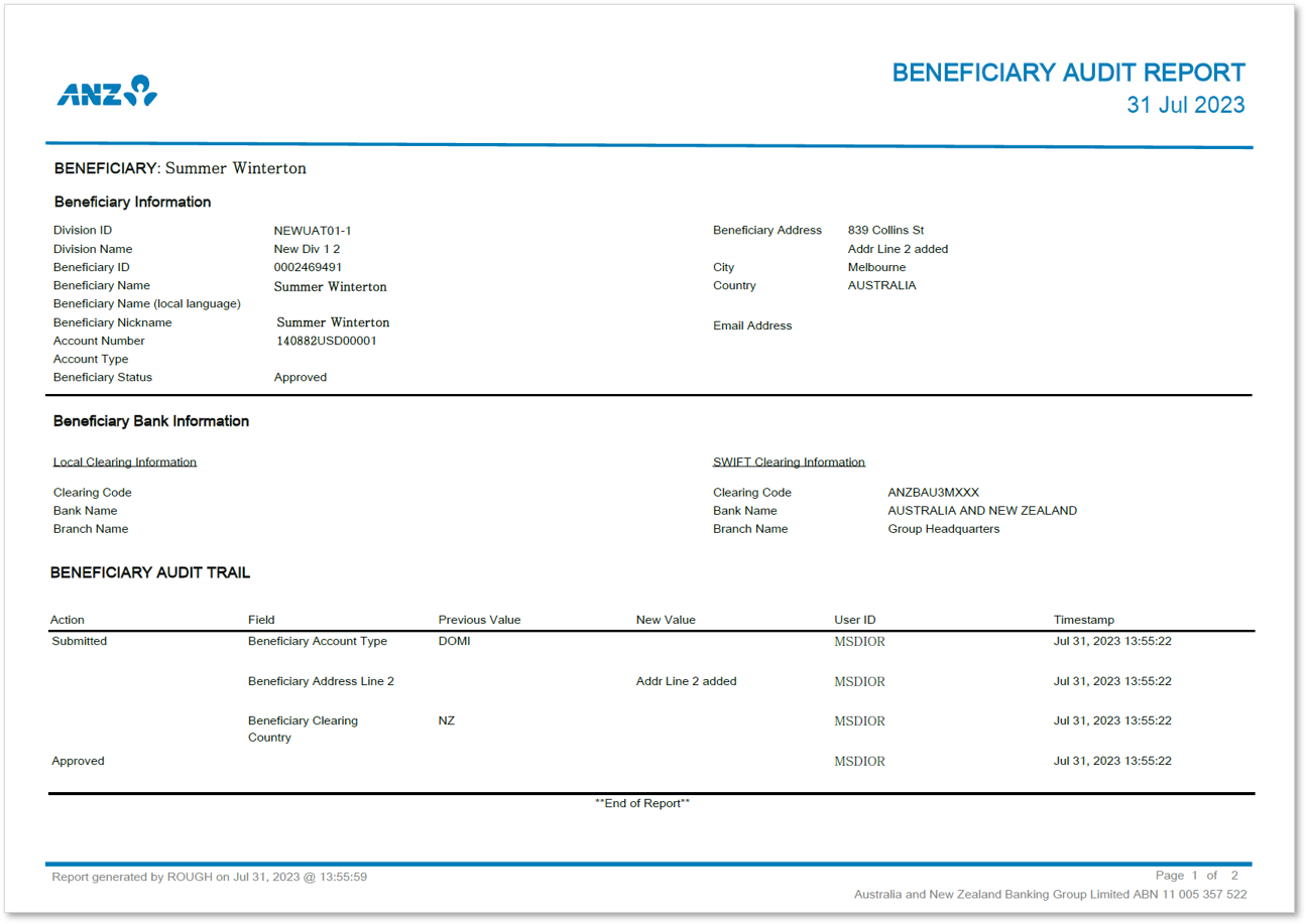 Report Types – ANZ Digital Services Help