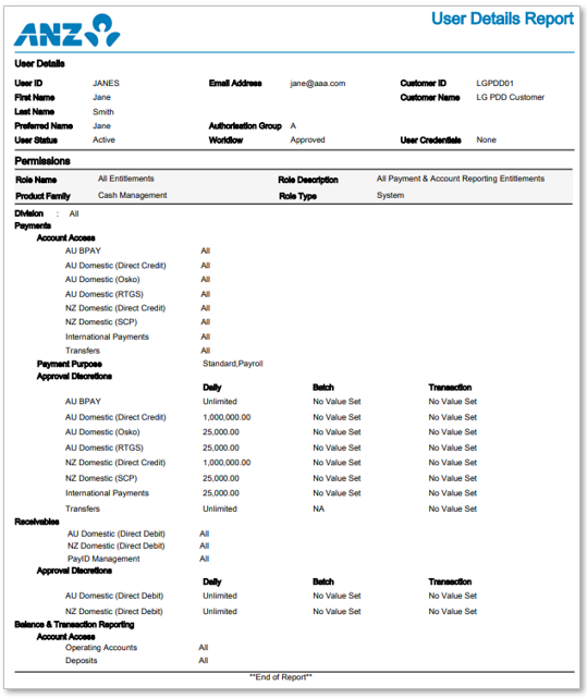 Administration Report Types – ANZ Digital Services Help