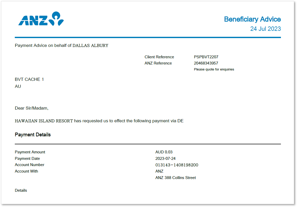Payment Report Types – ANZ Digital Services Help