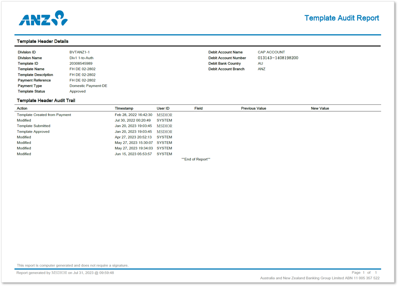 Payment Report Types – ANZ Digital Services Help