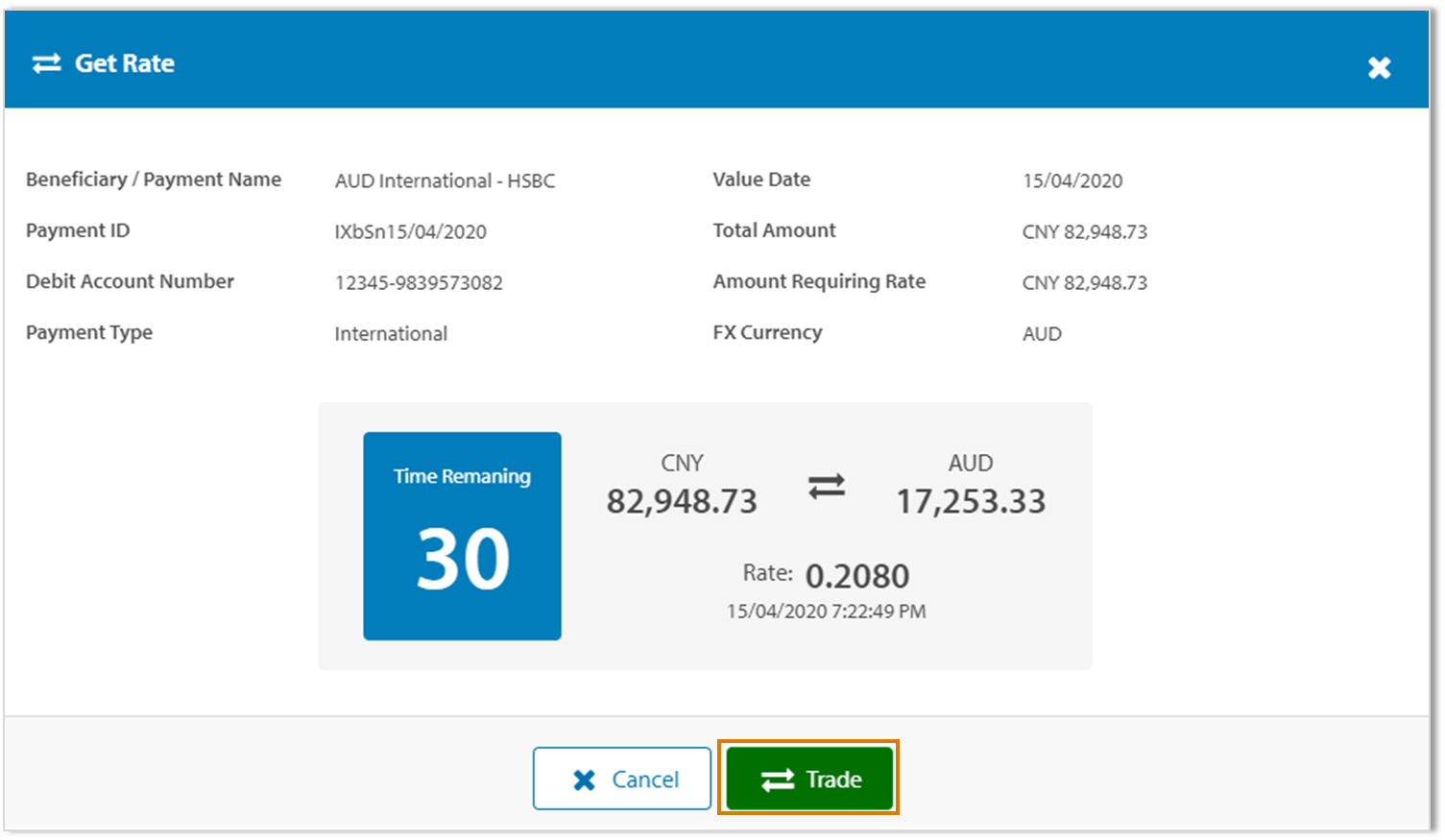 Get Rate – ANZ Digital Services Help