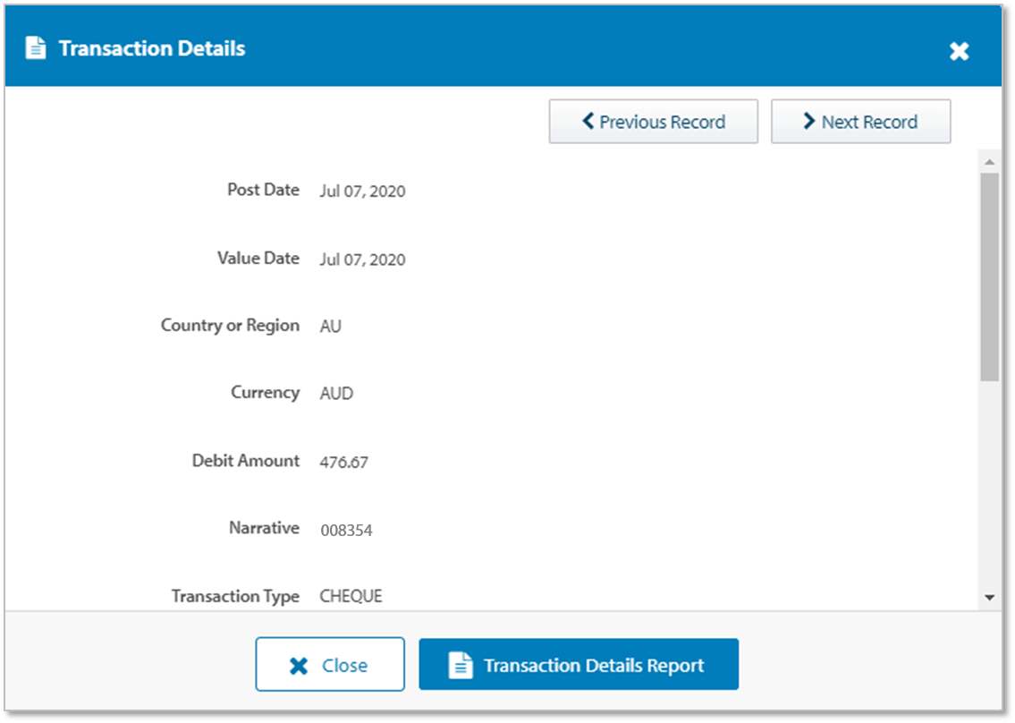 Transaction Search Screen – ANZ Digital Services Help