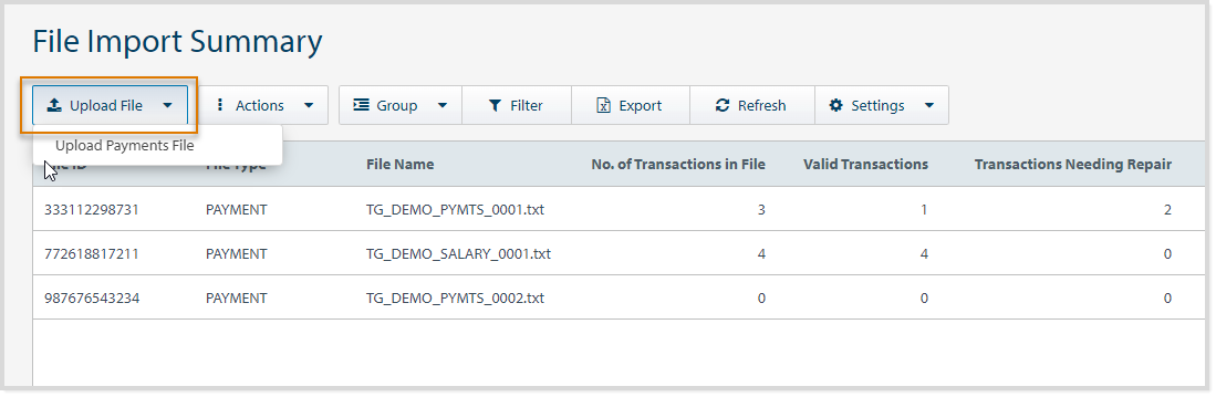 Use Payment File – ANZ Digital Services Help