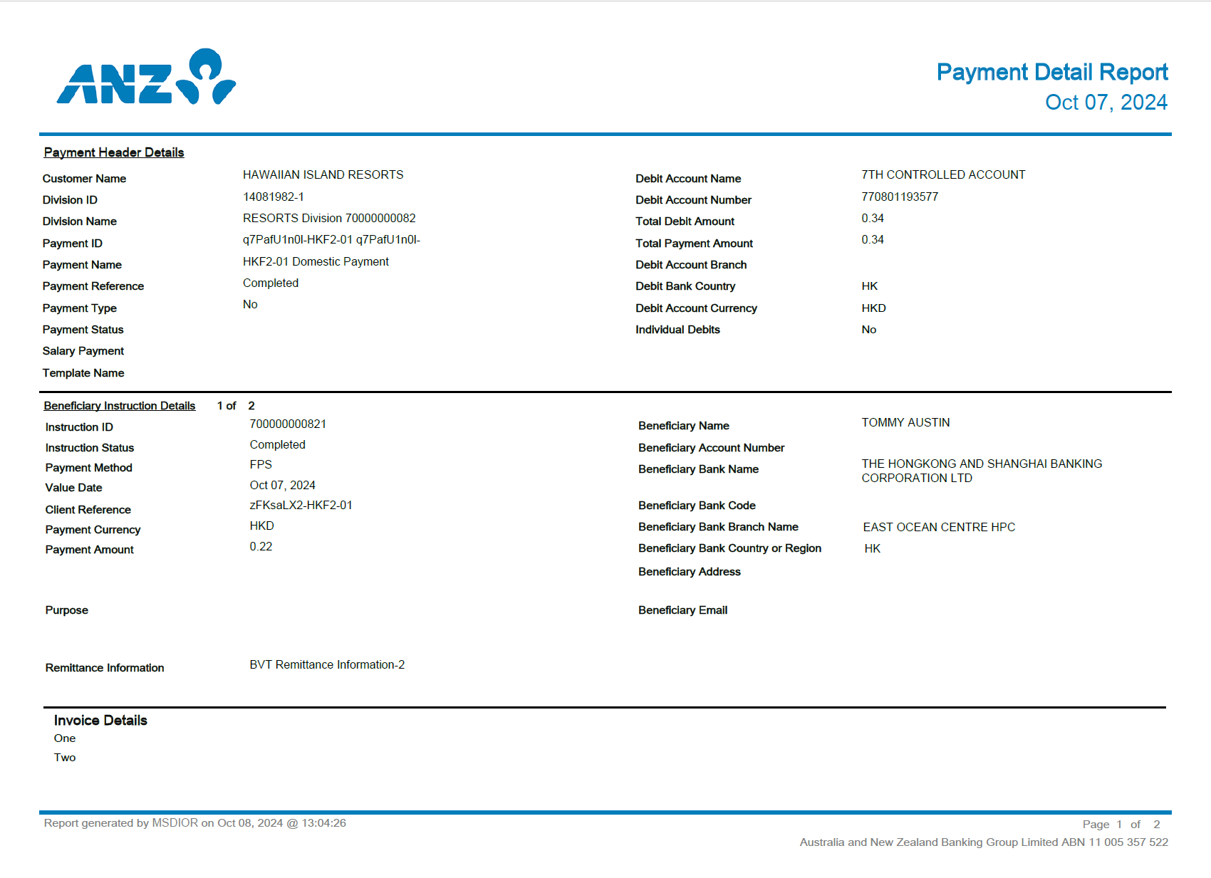 Payment Report Types – ANZ Digital Services Help